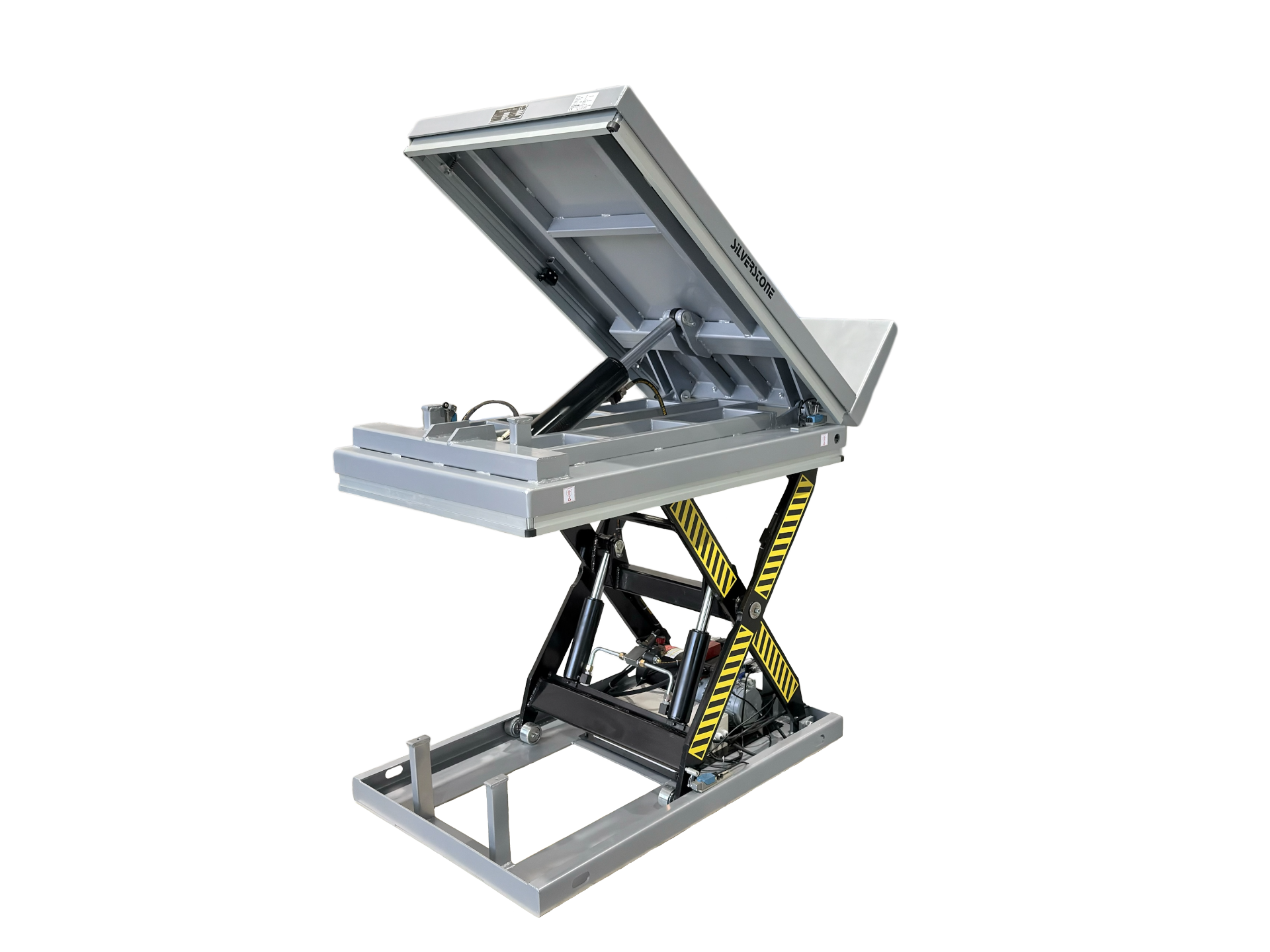 HW1385T - Tiltable lift table, 1300x850mm, 1000kg :: Silverstone Materialhantering